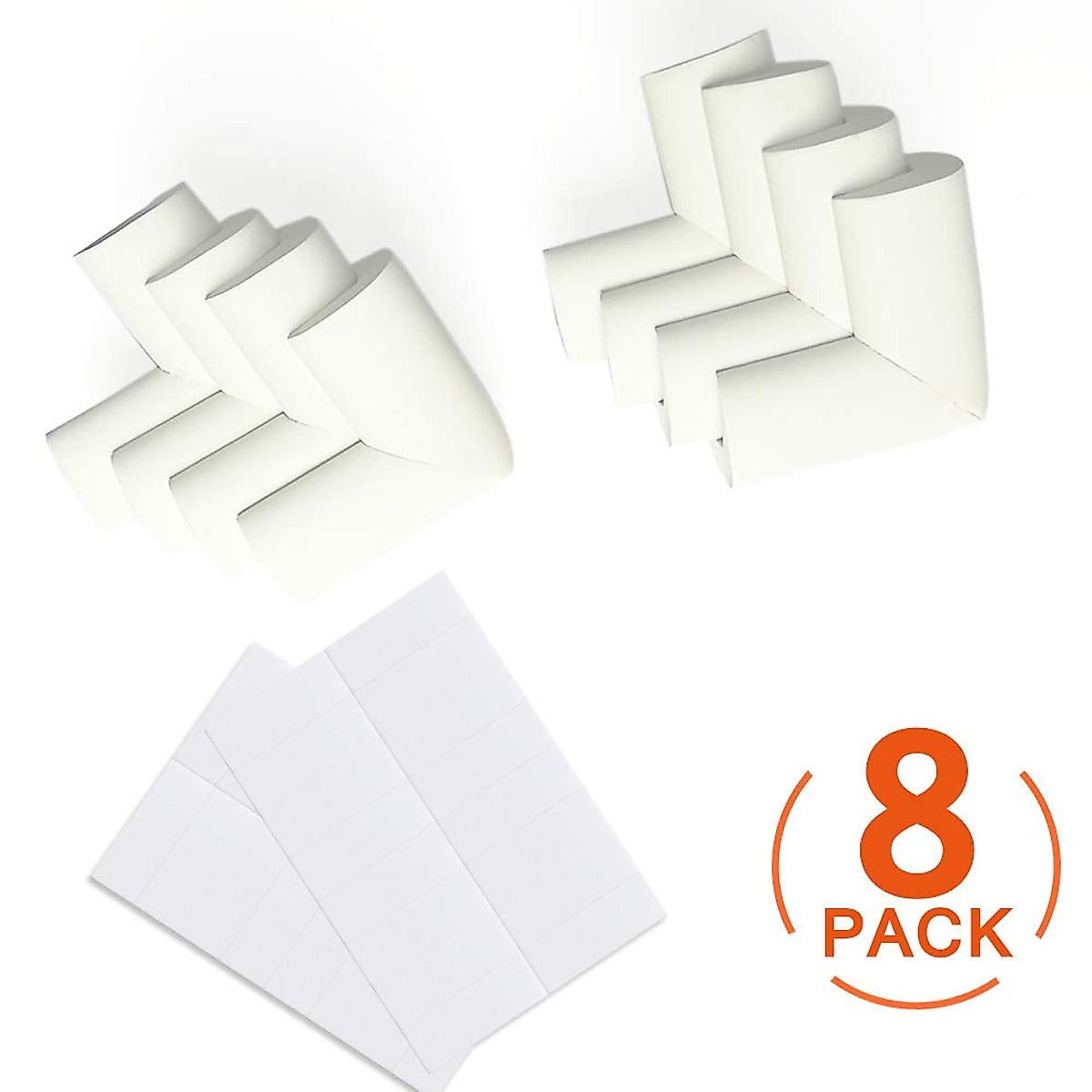 [8 Pack] Child Safety Corner Protectors, Canwn Soft Foam Baby Proofing Corner Guards Right Angle No Smell Table Corner Protectors for Baby and Kids(White)