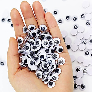 240Pcs Googly Eyes with Self-Adhesive Black White Small Plastic Wiggle Stickers Eyes for Shcool DIY Crafts Projects, Halloween Christmas DIY Craft Decorations