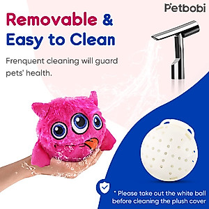 Petbobi Interactive Dog Toys Monster Active Ball for Dogs with Batteries, Self Moving Balls and Plush Cover for Small & Medium Dogs to Chase, Dog Toy Squeaky Crazy Bouncer Ball, Pink Bobby