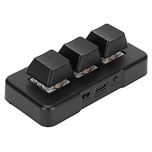 Yoidesu USB Mini 3 Keys Keypad 2.4G Mechanical Gaming Keyboard One Handed Programming Macro HID Standard Keyboard, RGB Backlight, Bluetooth Connection for Dos for Windows for
