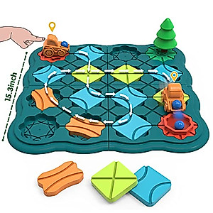 Kids Toys STEM Board Games - Smart Logical Road Builder Brain Teasers Puzzles for 3 to 4 5 6 7 Year Old Boys Girls, Educational Montessori Birthday Gifts for Ages 3-5 Preschool Classroom Learning