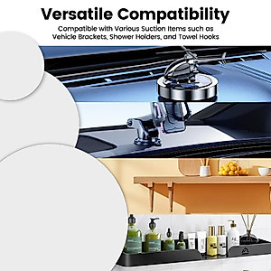 YAFIYGI 8 Pcs Adhesive Disk for Suction Cup Shower Suction Cup Adhesive Sticker Discs 80mm Circular Plastic Mounting Pads Heat Resistant Double-Sided Stickers Suction Items Coated Stick Pad Holder