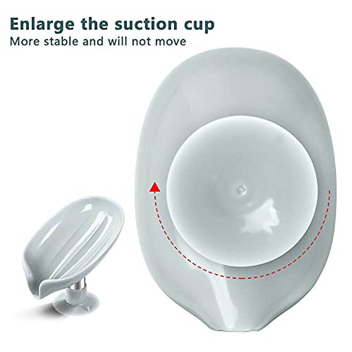 Bar Soap Holder, YUOROS Shower Soap Dishes Container with Suction Cup Leaf Shape Self Draining for Bathroom Kitchen (2 Pack, Blue)