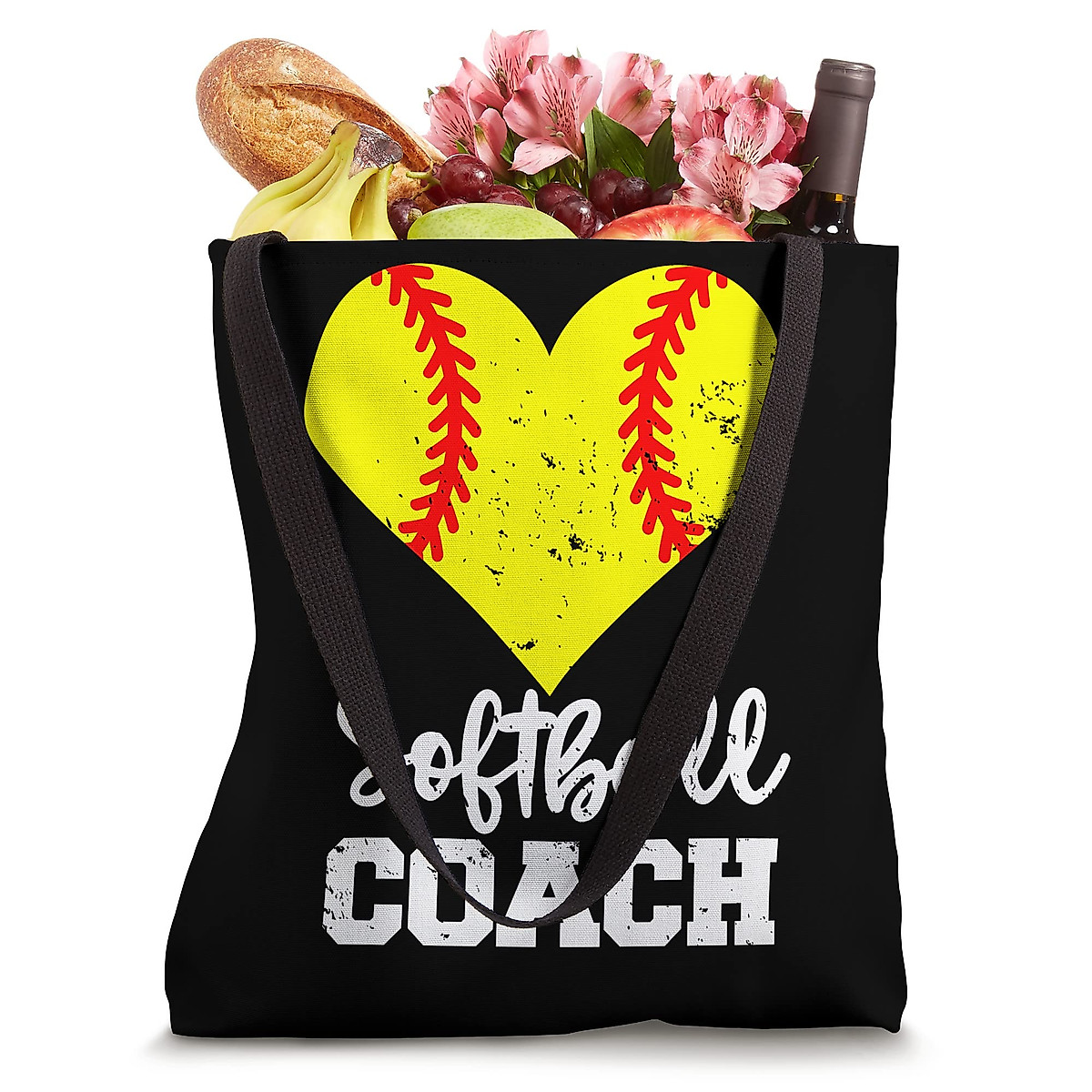Softball Coach Heart Funny Softball Player Tote Bag