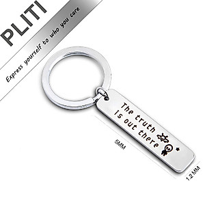 PLITI The Truth is Out There Keychain UFO Alien Lover Inspirational Jewelry Gift (The Truth is out there Key)