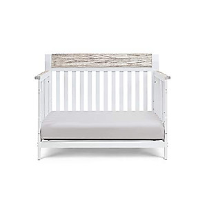 Suite Bebe Hayes 4 in 1 Convertible Crib, White and Wire Brushed Wood