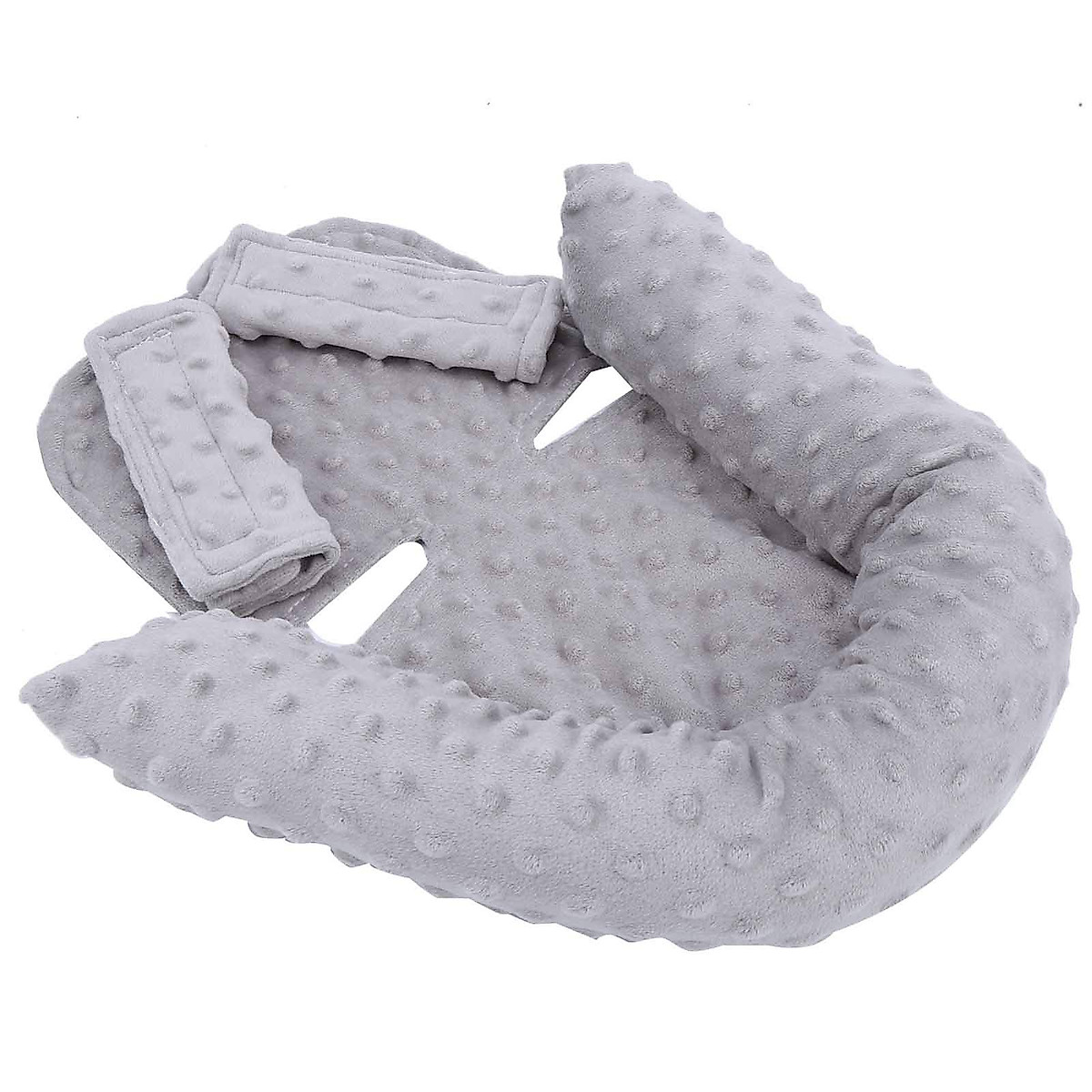 Jiawu Infant Support Pillow, Stroller Cushion, Baby Head Support, for Baby Protecting Child's Head(Grey, Baby headrest)