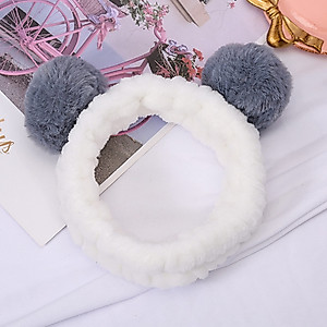 Muulaii Panda and Bear Headbands for Women Washing Face, Makeup, Girls and Baby Cute Elastic Facial Hair Bands, Beauty Products Spa Shower Headwrap Costume Hair Accessories