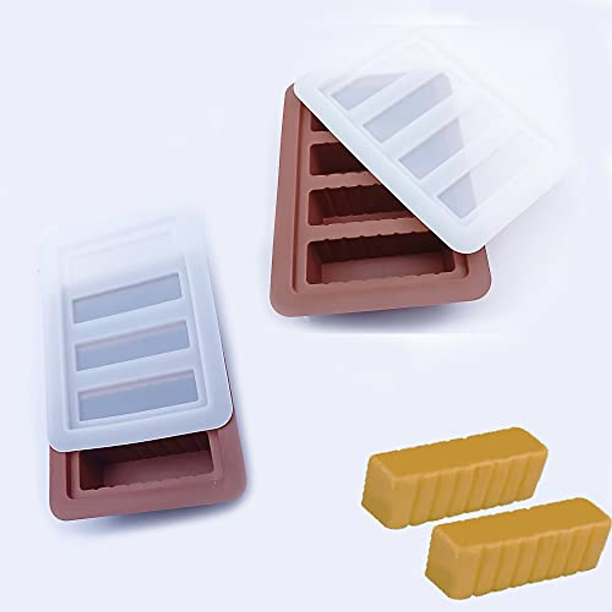 Silicone butter mold，Large Trays Butter Mold Set of 1 , BPA free premium silicone tray with lid (green)