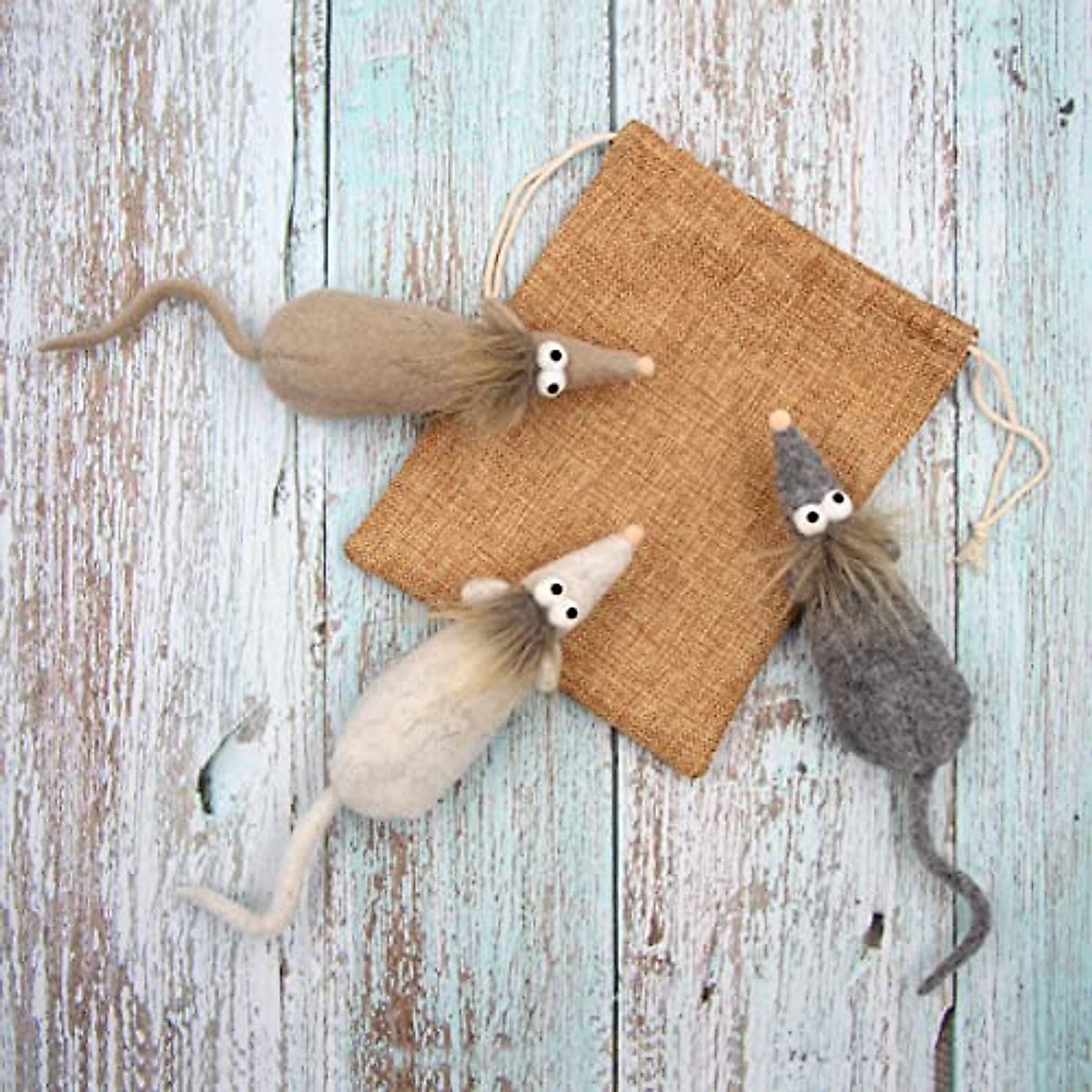 Jumpaws 4 Pack Natural Interactive Catnip Cat Toys Mice Set, Accessories for Indoor Cat, Cat Pillow Toy, Catnip Plush Toy Value Set