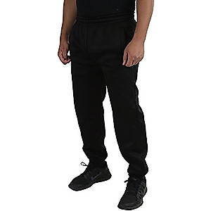 ToBeInStyle MenÆs Fleece Lined Basic Active Sweatpants with Cuffed Ankles - Black - M