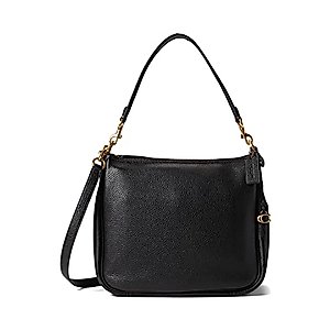 COACH Soft Pebble Leather Cary Shoulder Bag Black One Size