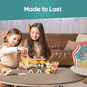 kipod Ta-Da Acrobats Stacker Game – Circus Wooden Balancing Game – Fun and Engaging Balancing Blocks for Adults and Kids – Stackable Game for All Ages – Birch Plywood Balancing Toys