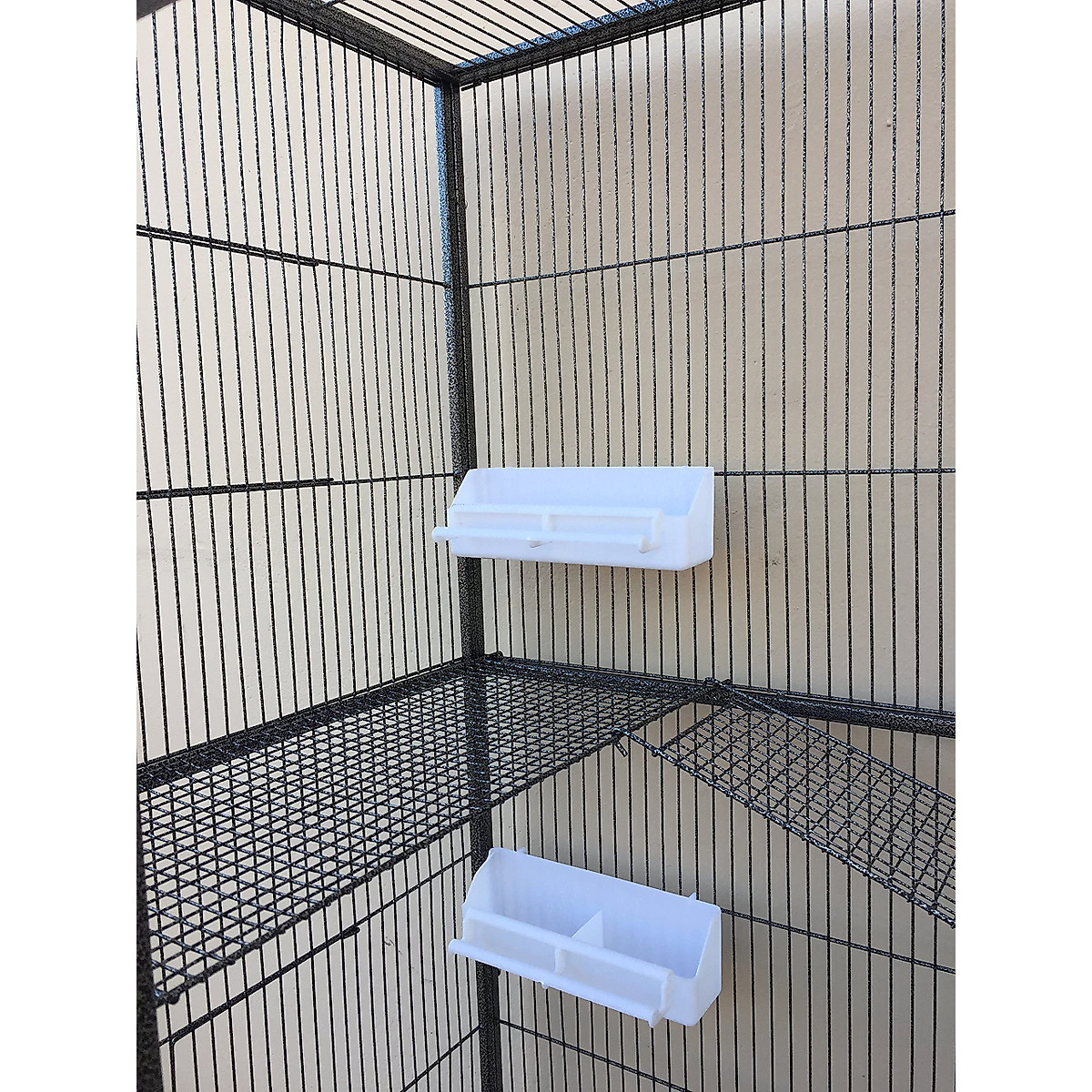 Extra Large Wrought Iron 5-Tiers Chew-Proof Ferret Squirrel Chinchilla Sugar Glider Critter Animal Home Metal Cage Easy Clean Pull Out Tray with Removable Rolling Stand