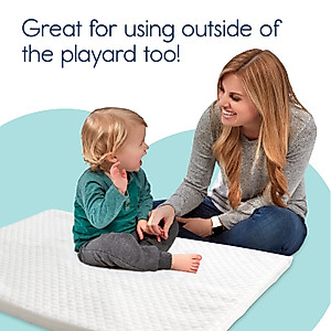 hiccapop Pack and Play Mattress Pad for (38"x26"x1") Portable Crib Playpen | Playard Mattress for Pack and Play | Pack N Play Mattress Topper with Travel Carry Bag & Soft Washable Cover