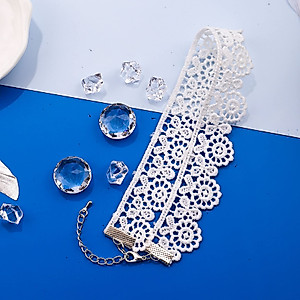 Manfnee 8PCS Choker Necklace Set Lace Henna Choker Gothic Retro Bride Stetch Womens Jewelry Gift