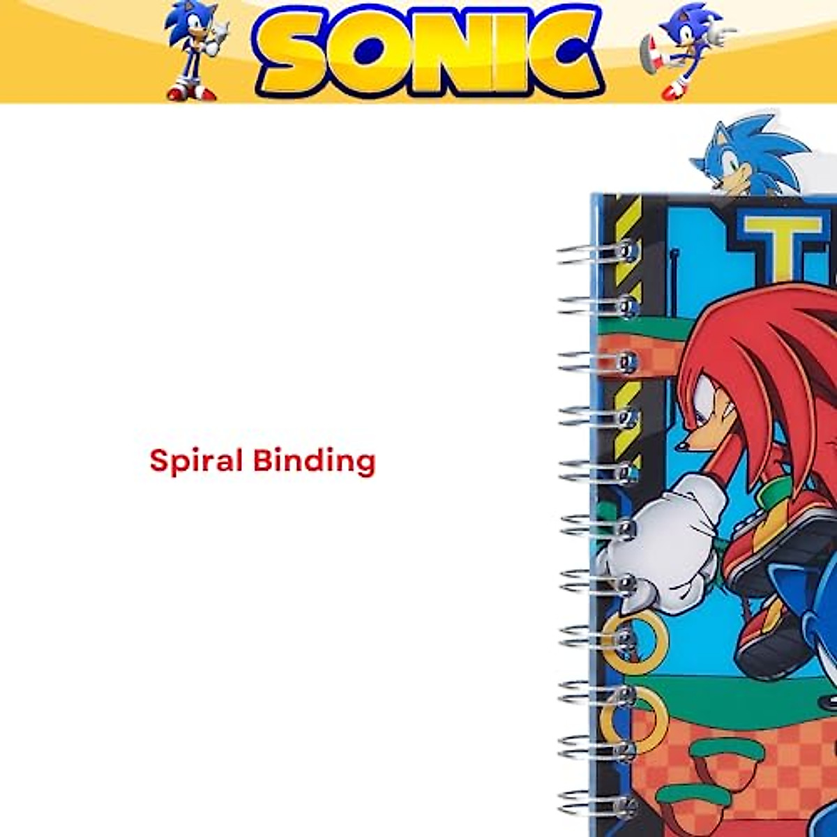 Innovative Designs Sonic the Hedgehog Tab Journal Notebook, Spiral Bound, 96 Lined Pages, 8 x 7 inches, Blue