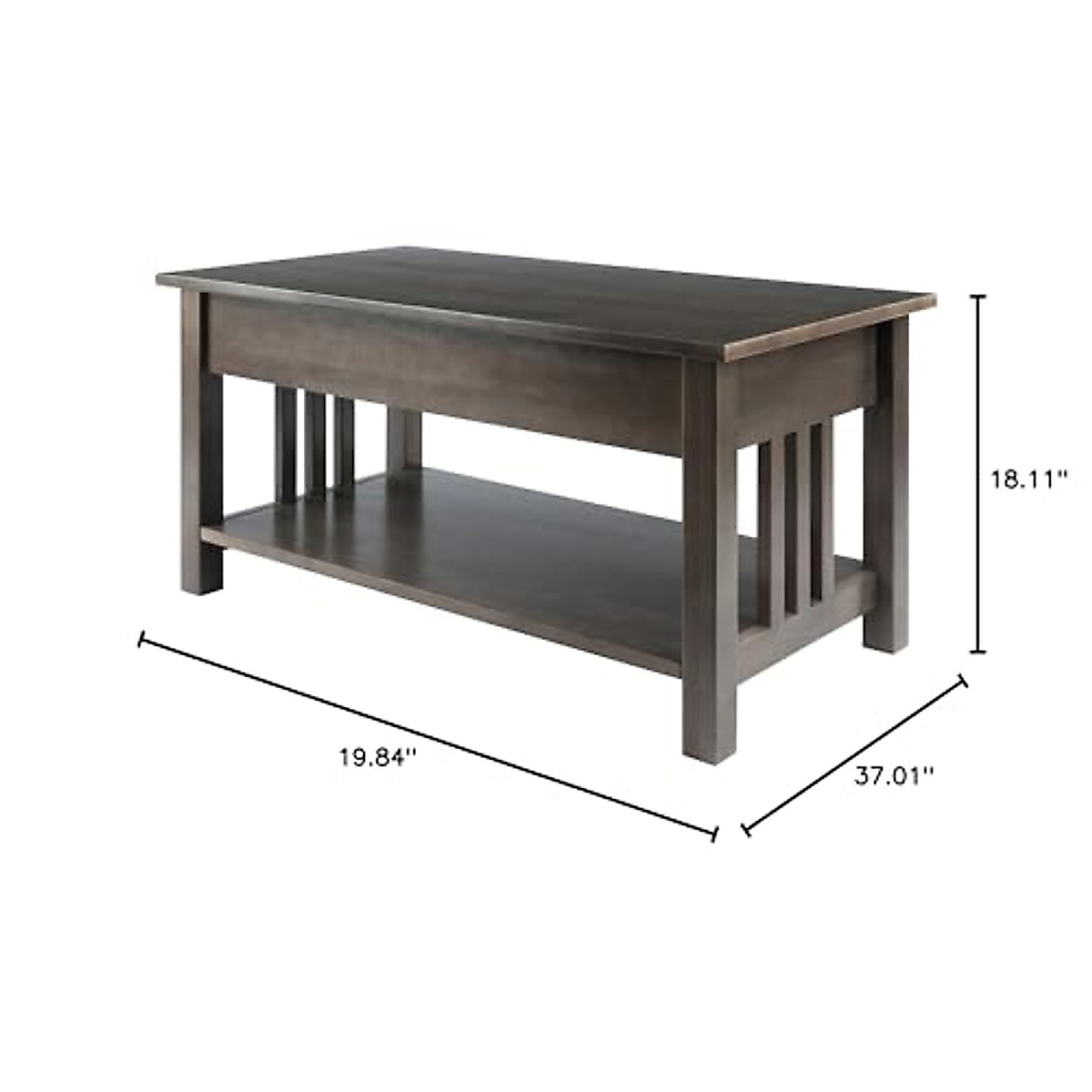 Winsome Wood Stafford Occasional Table, 18 H, Oyster Gray