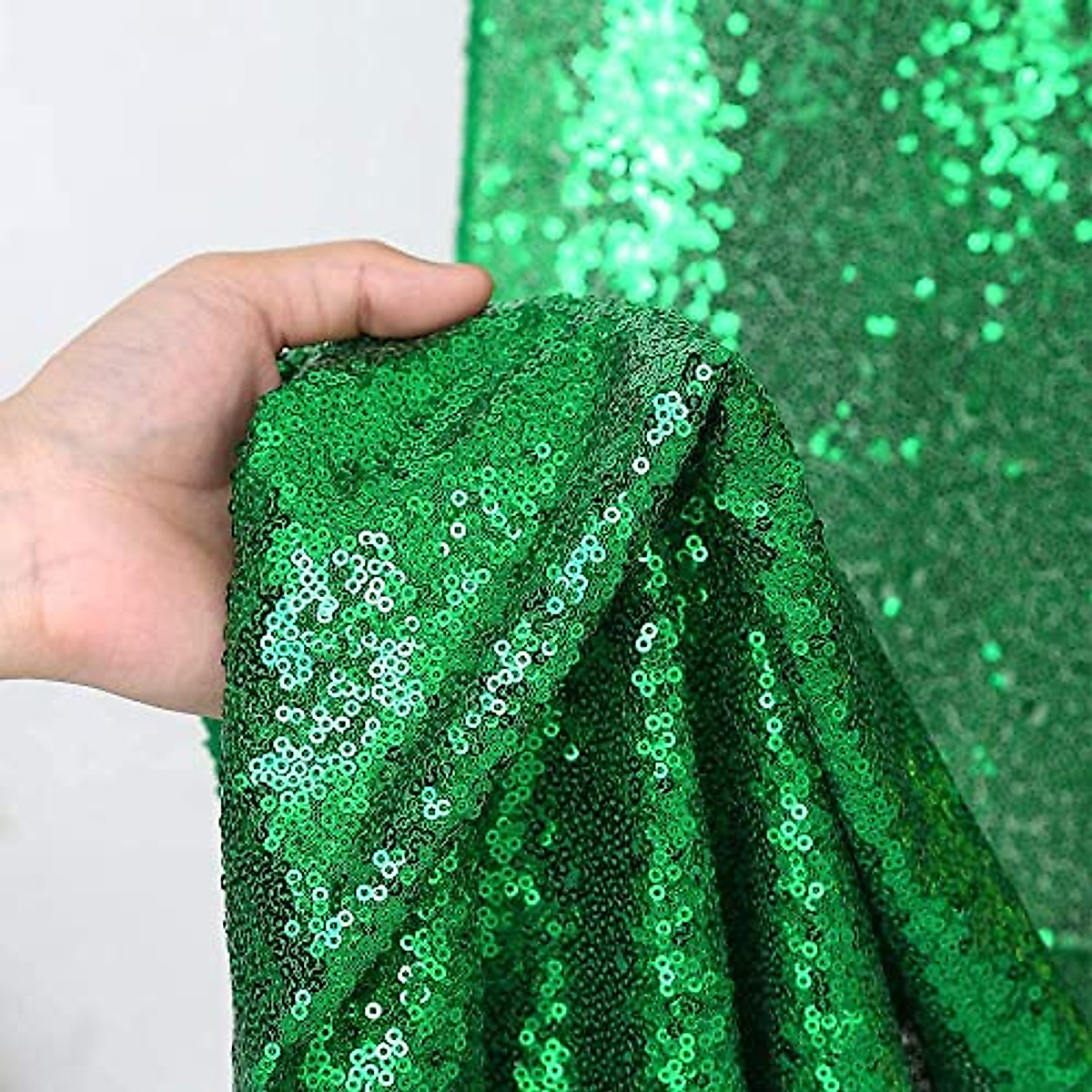 Christmas Backdrop 2 Panels 2ftx8ft Sequin Backdrop Curtain for Holiday Sparkly Emerald Green Curtain Green Sequin Backdrop Curtain