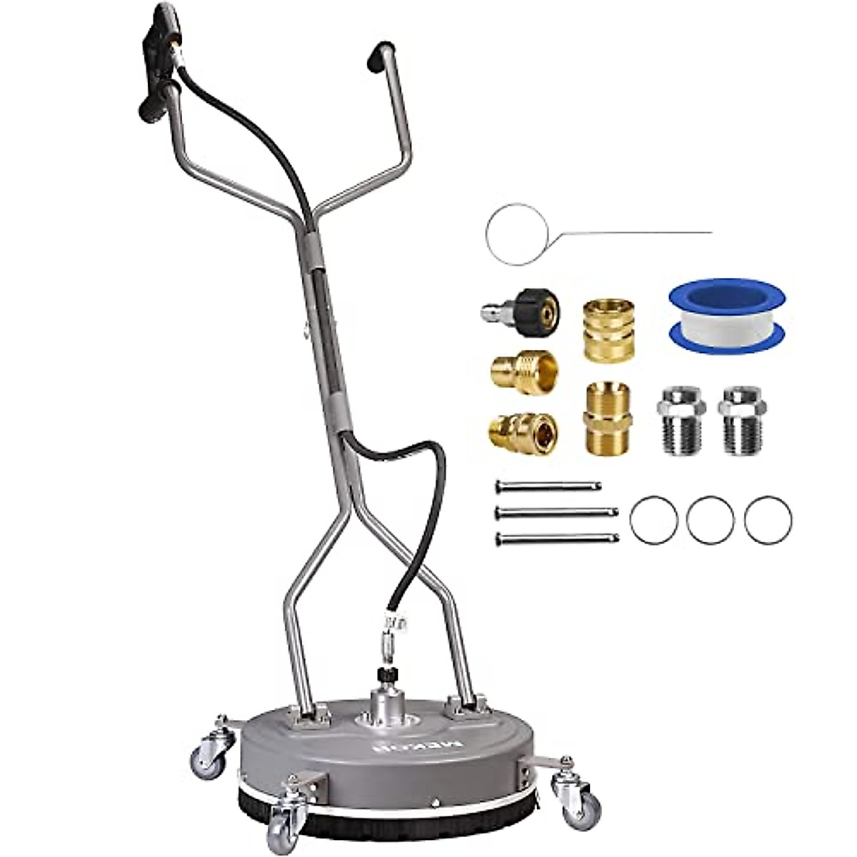 MEKOH Pressure Washer Surface Cleaner 20-Inch, Power Washer Accessories 4000 PSI, Driveway Pressure Washer Attachment with 3/8 Inch Quick Connect, 4 GPM for Sidewalks