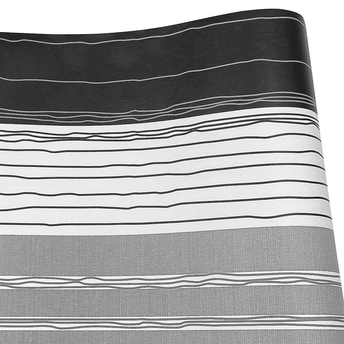 Yifely Black White Striped Furniture Paper Self-Adhesive Shelf Liner Countertop Sticker 17x118 Inches