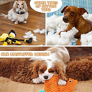 AWOOF No Stuffing Dog Toys, Crinkle Dog Toys Squeaky Dog Toys Cute Animal Dog Plush Toys for Small Medium Large Dogs Puppy Teething Chew Toys Dog Toys Bulk 5 Pack