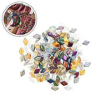 Sewroro Beaded Bracelets 200pcs Glass Beads Gemstone Beads Diamond-shaped Loose Spacer Beads Diy Jewelry Making Kits Diy Beads Art and Craft Kits Diy Bracelets Necklace Hairband Charm Bracelets
