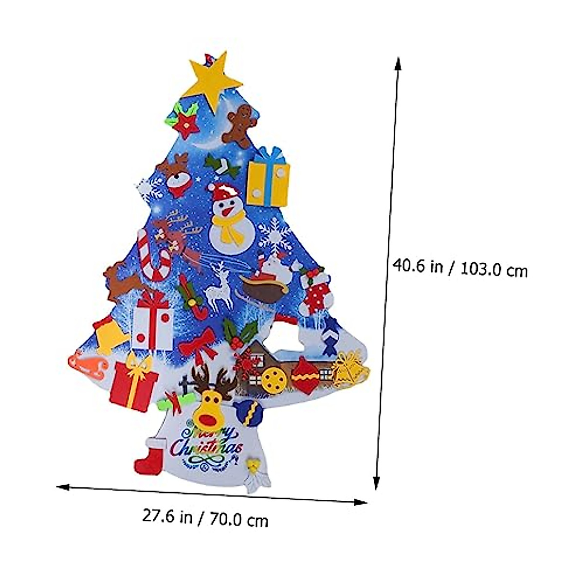 SAFIGLE 1 Set DIY Christmas Tree Artificial Christmas Tree Hand Decor DIY Crafts Christmas Felt Sticker New Year Felt Game Wall Xmas Tree Ornament Children DIY Felt Xmas Tree Felt Crafts