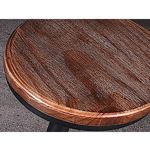 32 inch Vintage Industrial Bar Stool-Metal Wood Swivel Bar Stool-Retro Bar Height Stool-Counter Height Adjustable Kitchen Stools-Set of 2-Extra Tall Pub Height 26-32 Inch,Fully Welded(Black(2pcs))