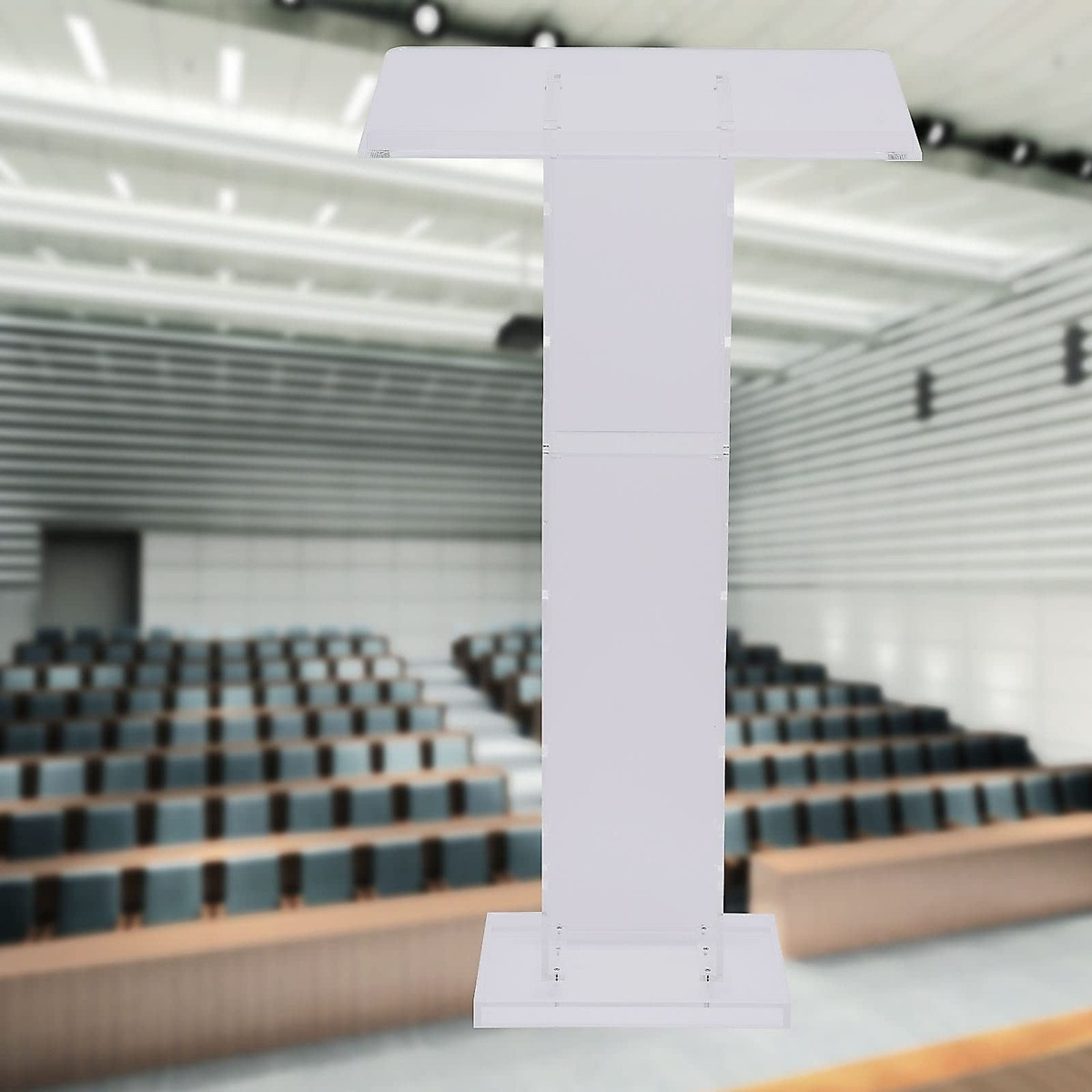 CNCEST Acrylic Podium Pulpit Plexiglass Transparent Stand Lectern 110cm for Conference (23.62x15.75x43.31 Inch), Clear