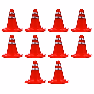 Kisangel 10pcs Sandbox Barricades Plastic Plastic Cone Plastic Traffic Sign Simulation Roadblock Plastic Roadblock DIY Roadblock Sand Table Roadblock Simulation Road Cone DIY Traffic Sign