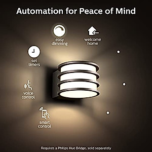 Philips Hue Lucca White Outdoor Wall Light, Works with Amazon Alexa, Apple HomeKit & Google Assistant (Hue Hub Required)