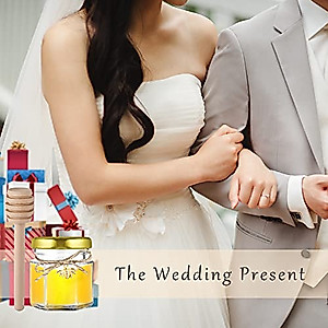 GIVAMEIHF 40 pack Mini Glass Honey jars,1.5oz Hexagon Honey Jars with Wooden Dipper,Gold Lid,Pendant,Rope,Mini Honey Jars with Lids,Perfect for Baby Shower,Wedding Favors,Party Favors