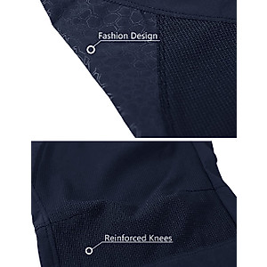 MAGNIVIT Long Shorts for Men Hiking Cargo Shorts Quick Dry Lightweight Capri 3/4 Cropped Pants Navy Blue