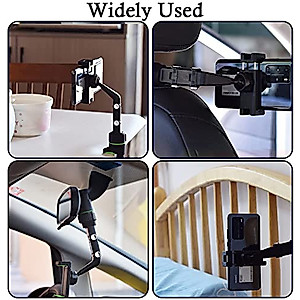 DOUBFIVSY Car Phone Holder + USB Cable, 360° Multifunctional Car Rearview Mirror Phone Holder Universal Adjustable Cell Phone Mount for Car Home Kitchen Compatible with Most Cell Phones