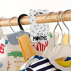 Canopy Street Gender Neutral Closet Baby Clothing Dividers/Modern Pattern Closet Organizers for Newborn to 4T Clothes / 4" x 6" Gray Nursery Wardrobe Dividers