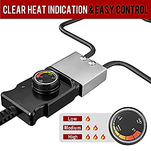 Electric Smoker Parts with Adjustable Thermostat Cord Controller,1500W Heating Element Replacement Part, For Masterbuilt-smoker-parts-heating-element, Fit for Masterbuilt Smokers & Turkey Fryers