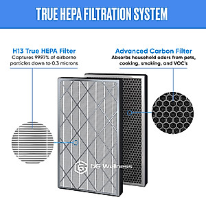 G6 Wellness H13 HEPA Replacement HE601 Filter Compatible with Shark HE6FKPET Air Purifier | 3 in 1 Filtration | Medical Grade True HEPA Filter H13 | Activated Carbon | Pre-Filter