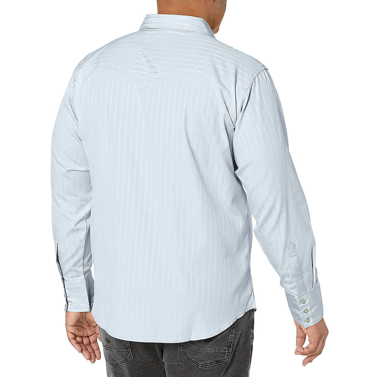 Wrangler mens Sport Western Two Pocket Long Sleeve Snap button down shirts, Blue, Medium US