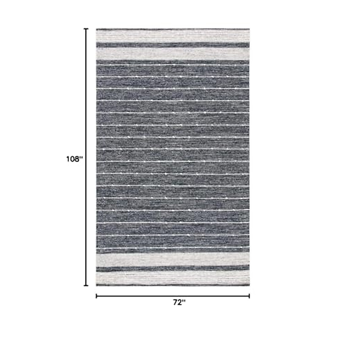 SAFAVIEH Striped Kilim Collection 6' x 9' Black/Ivory STK509Z Handmade Flatweave Cotton Area Rug