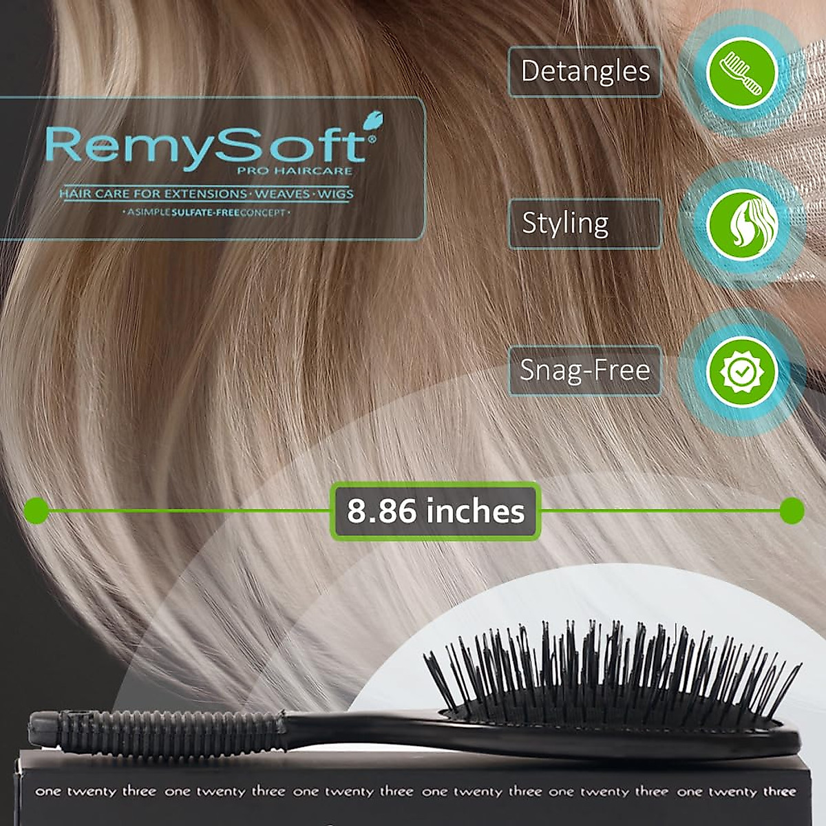 RemySoft One Twenty Three Loops - Loop Brush - Safe for Hair Extensions, Weaves and Wigs
