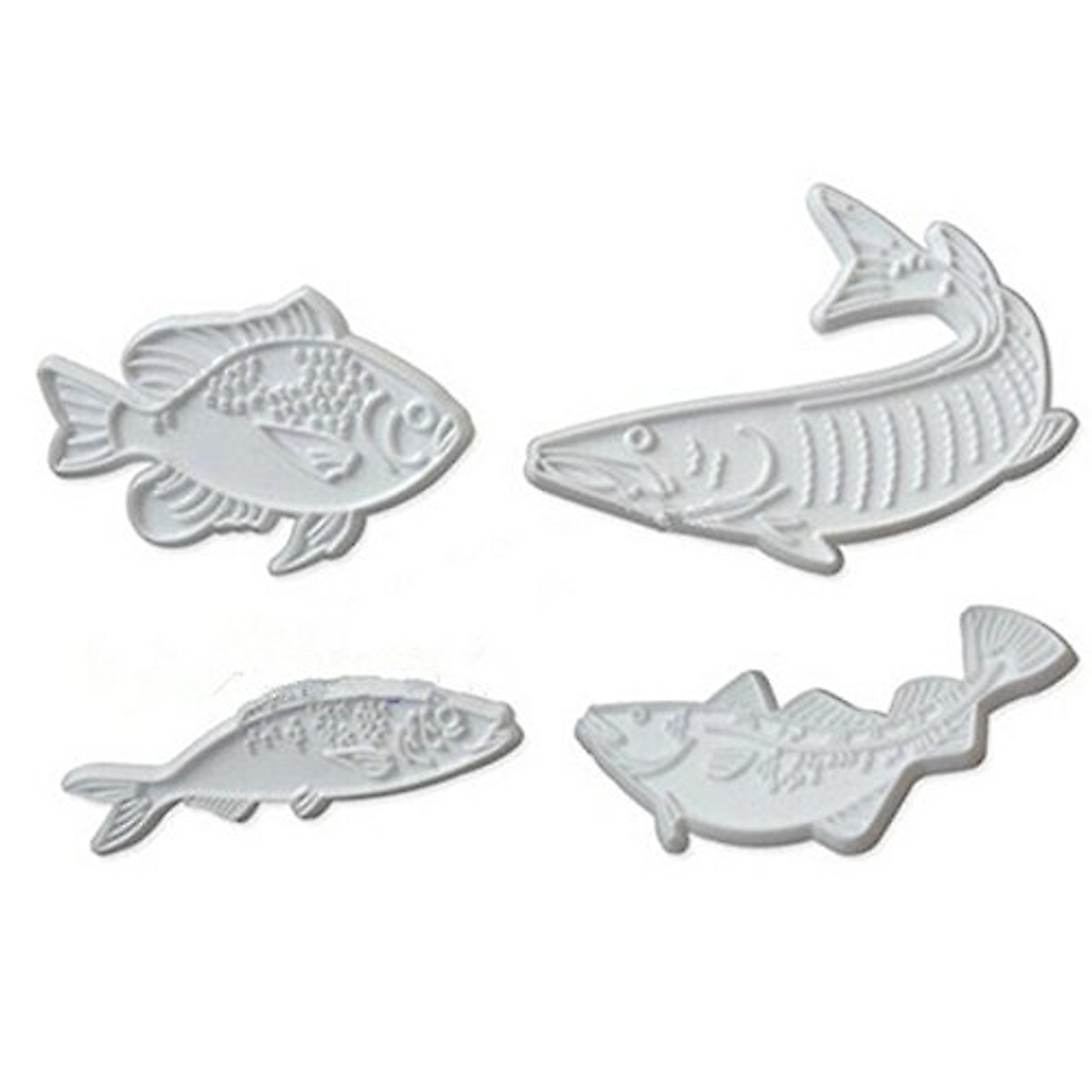 Anyana 4pcs set Fish Plastic Cookie impression Cutter Cake decorating fondant Mold Tool Sugar Paste Baking Mould stamps Pastry