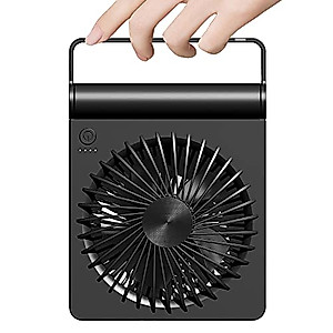 FERRISA Desk Fan, Small But Powerful, Portable Fan Battery Operated, 220° Tilt Folding Ultra Quiet mini Personal Fan, Strong Wind, 3 Speed Adjustable For Home Office Desktop Travel Camping (Black)