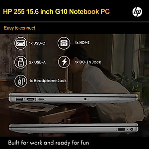 HP 255 G10 Laptop for Home or Work, 16GB RAM, 1TB SSD, 15.6" Full HD, Ryzen 3 7330U (Beat Intel i5-1135G7), HDMI, USB-C, Windows 11 Pro, Business and Fun Ready
