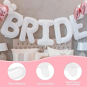 40inch Bride Balloons - Jumbo Bride to Be Balloons for Bridal Shower Bachelorette Party Decorations and Engagement Party Supplies （White）