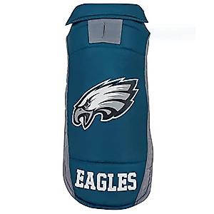 NFL Philadelphia Eagels Puffer Vest for Dogs & Cats, Size Small. Warm, Cozy, and Waterproof Dog Coat, for Small and Large Dogs/Cats. Best NFL Licensed PET Warming Sports Jacket