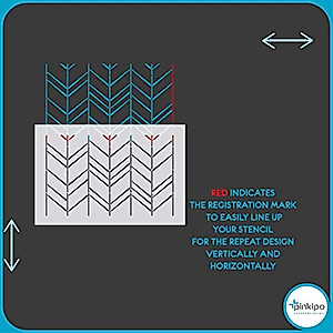 PINKIPO® 【2 Pack】, HERRINGBONE Shuffle, Large WALL STENCIL, Modern Geometric Wall Stencils for Painting, Stencils For Walls, Chevron Wall Stencil Pattern