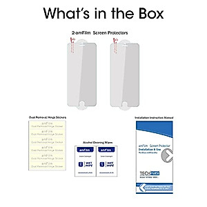 amFilm Screen Protector for Apple iPhone 8 Plus, 7 Plus, 6S Plus, 6 Plus, Tempered Glass, 2 Pack