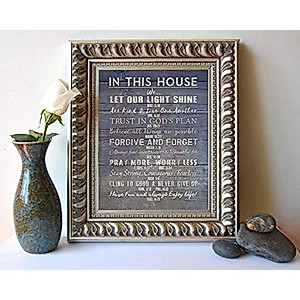 In This House Photo Print, Christian Bible Verse Family Rules Art, Scripture Inspirational Wall and Home Decor Poster, Unframed, Housewarming Gift, 8x10 Inches