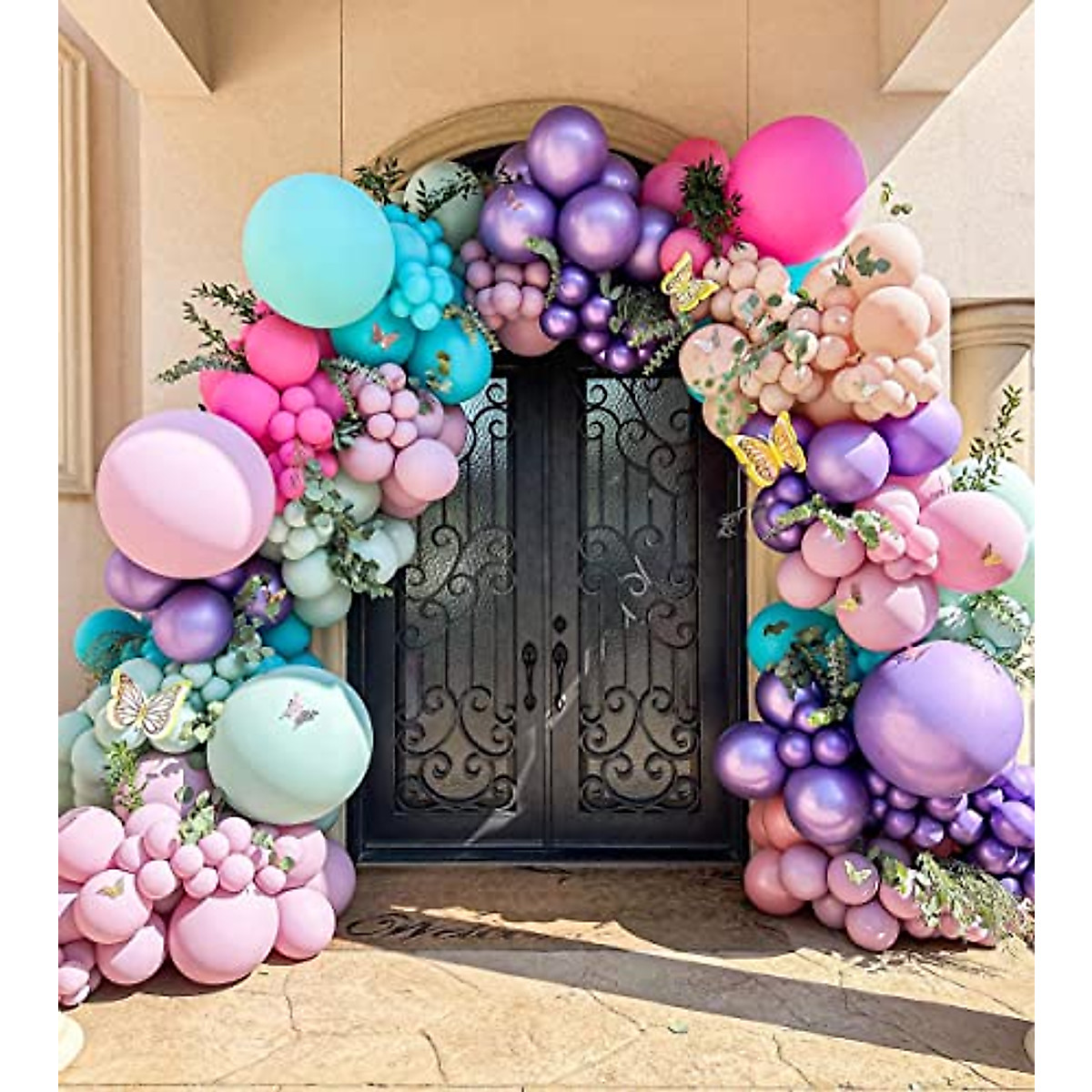 Captank Purple Pink Balloon Garland - Tiffany Blue Macaron Green Orange Balloons 179Pcs Latex Thick Pastel Red Lilac Balloons Arch Kit For Birthday Baby Shower Anniversary Bridal Wedding Engagement